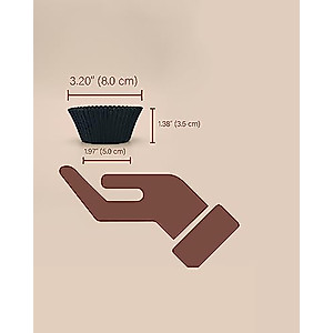 Bake Choice 200pcs Standard Black cupcake liners for baking,food grade cupcake wrappers,greaseproof parchment muffin liners.