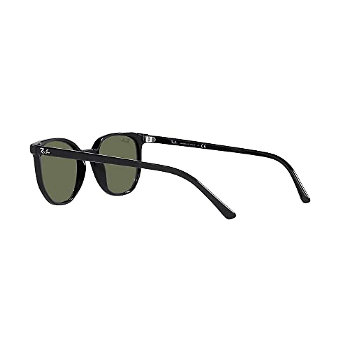 Ray-Ban RB2197 Elliot Square Sunglasses, Black/Green, 52 mm