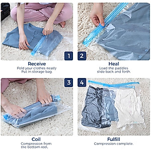 EZZNTIAL 10+10 Vacuum Storage Bags and ziplock set .Travel Accessories No Vacuum or Pump Needed Space Saver Bags.Ziplock Set for Travel Essentials.