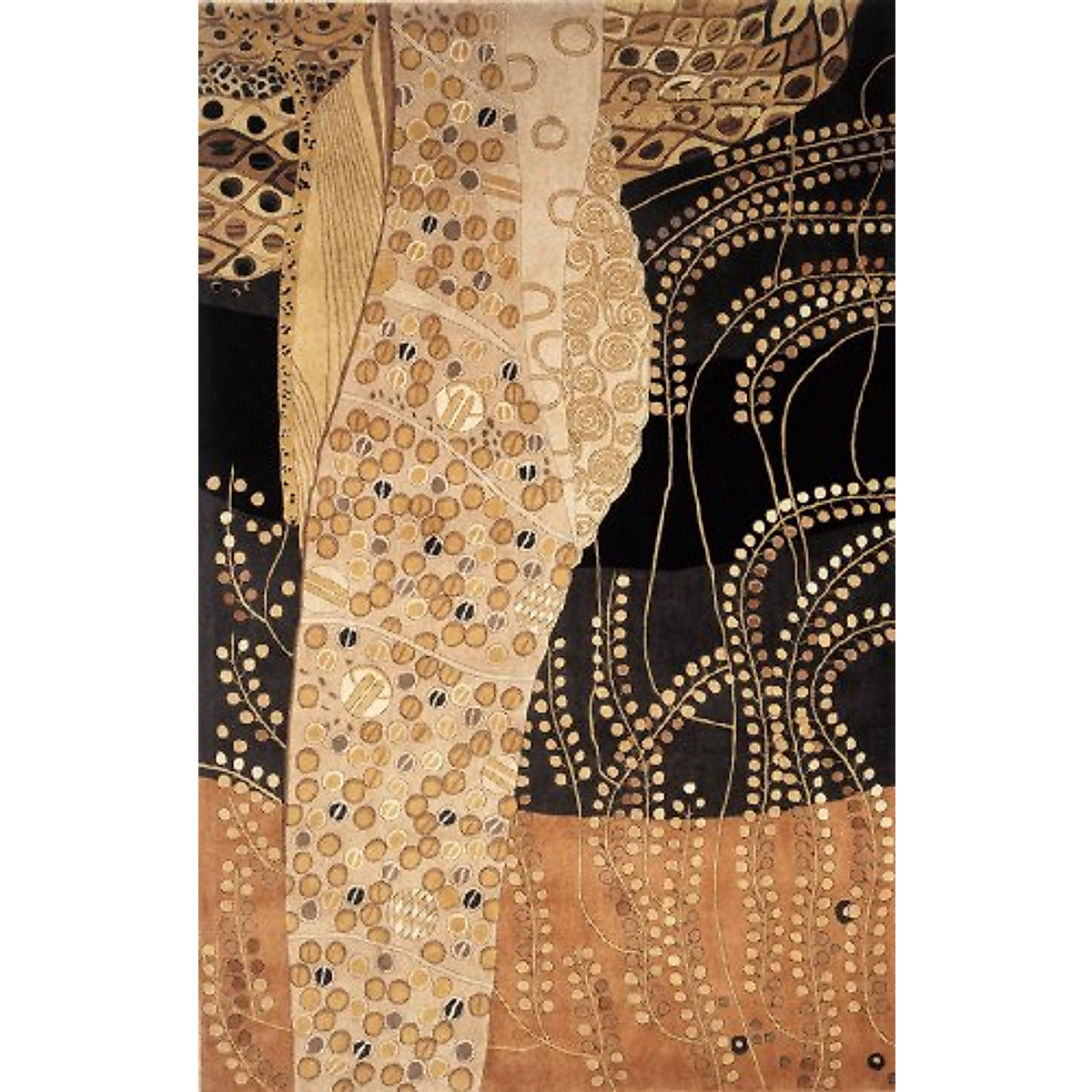 Momeni Rugs New Wave Collection, 100% Wool Hand Carved & Tufted Contemporary Area Rug, 8' x 11', Black