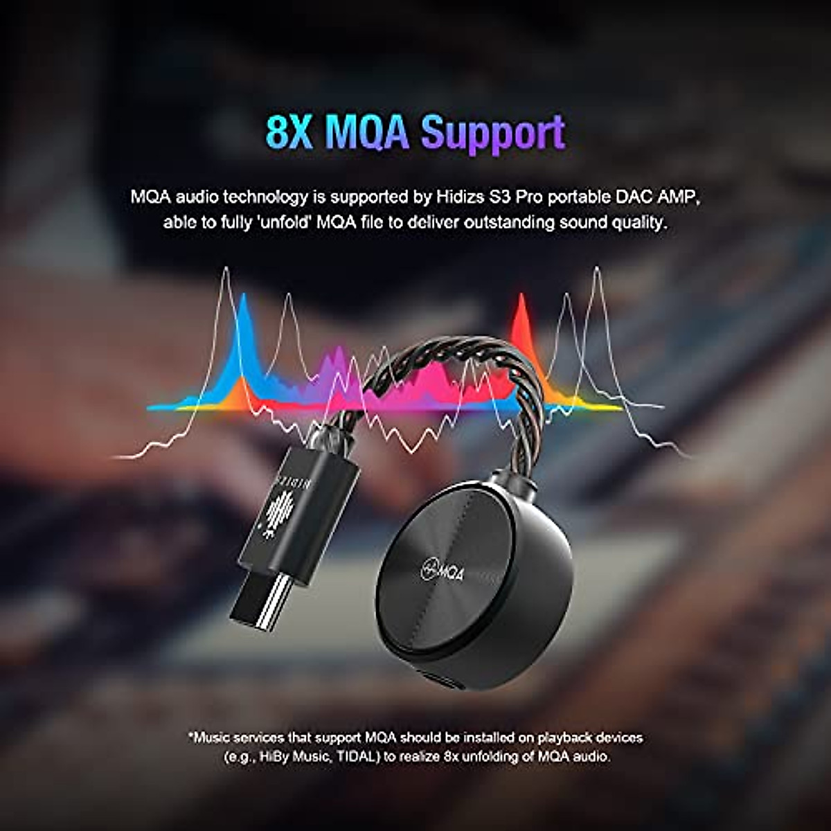 HIDIZS S3 PRO Ultra-Portable Hi-Res DAC Dongle, 8X MQA Support, PCM up to 32Bit/384kHz, DSD128 Decoding Amplifier Type-C Audio Cable Converter for Android/Windows/Mac OS/iOS/iPad OS System (Black)