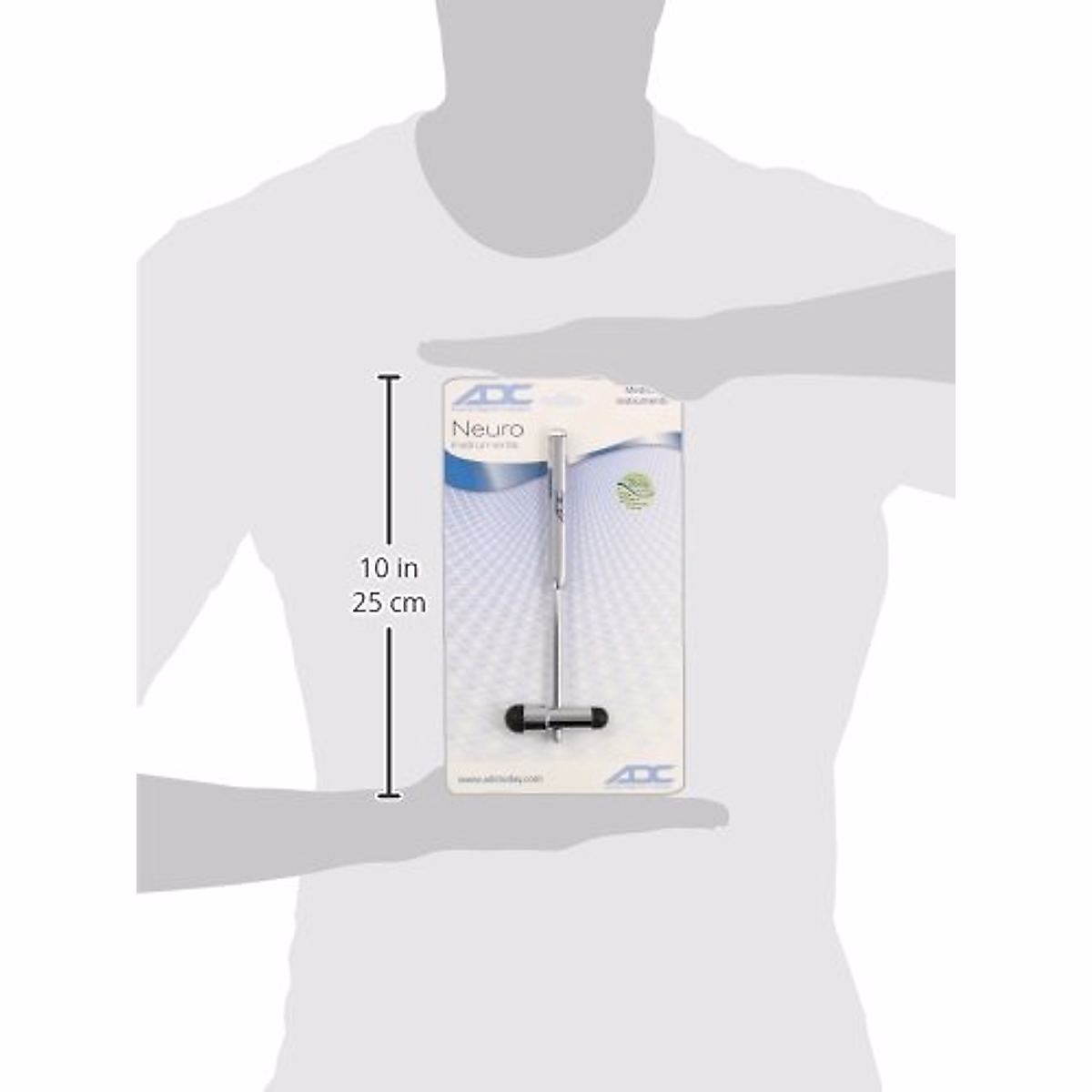 ADC Buck Neurological Hammer with Concealed Brush and Needle, Chrome-Plated Medical Instrument