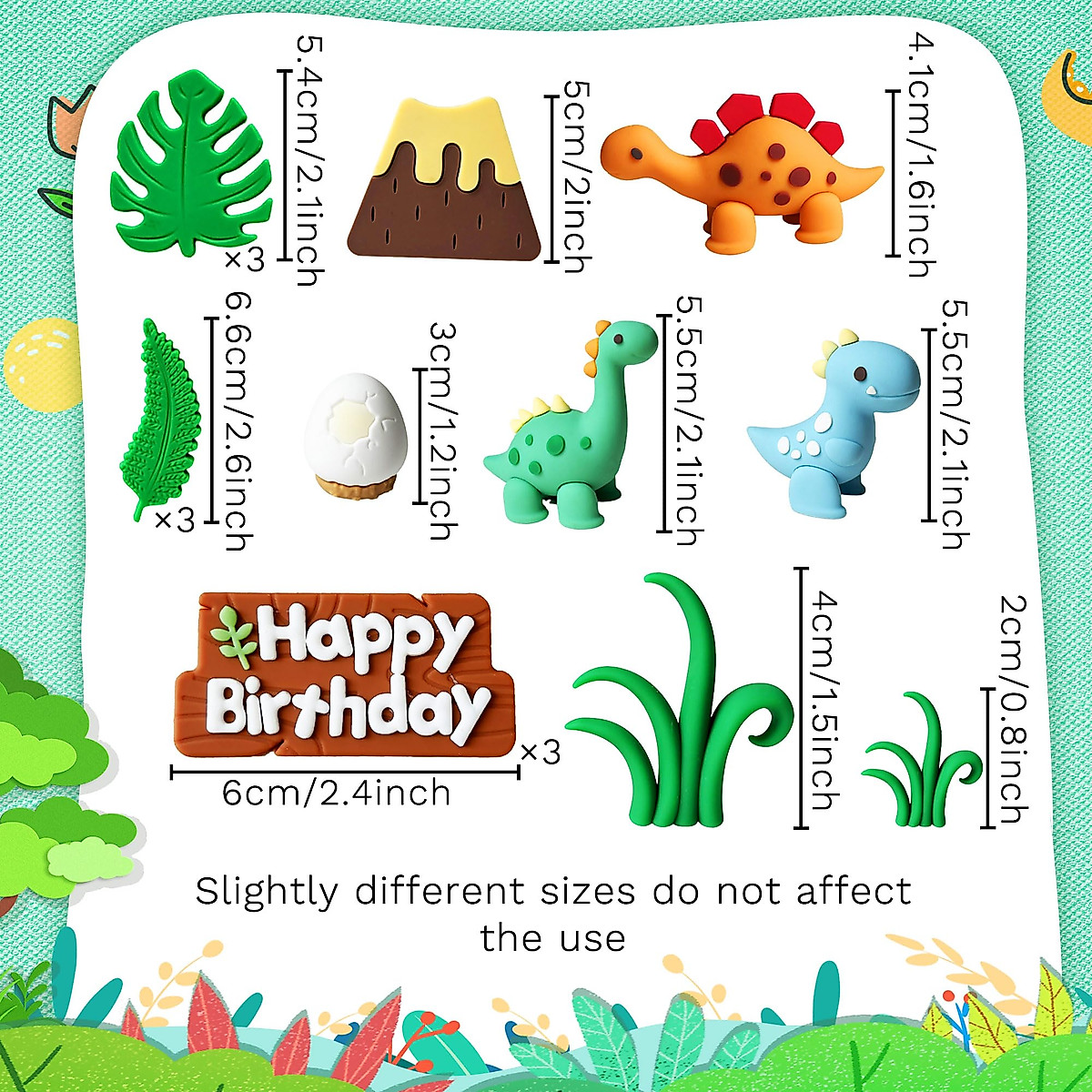 JeVenis Luxury Little Dinosaur Cake Decorations Dinosaur Cupcake Topper Little Dinosaur Cake Toppers for Birthday Baby Shower Party Supplies