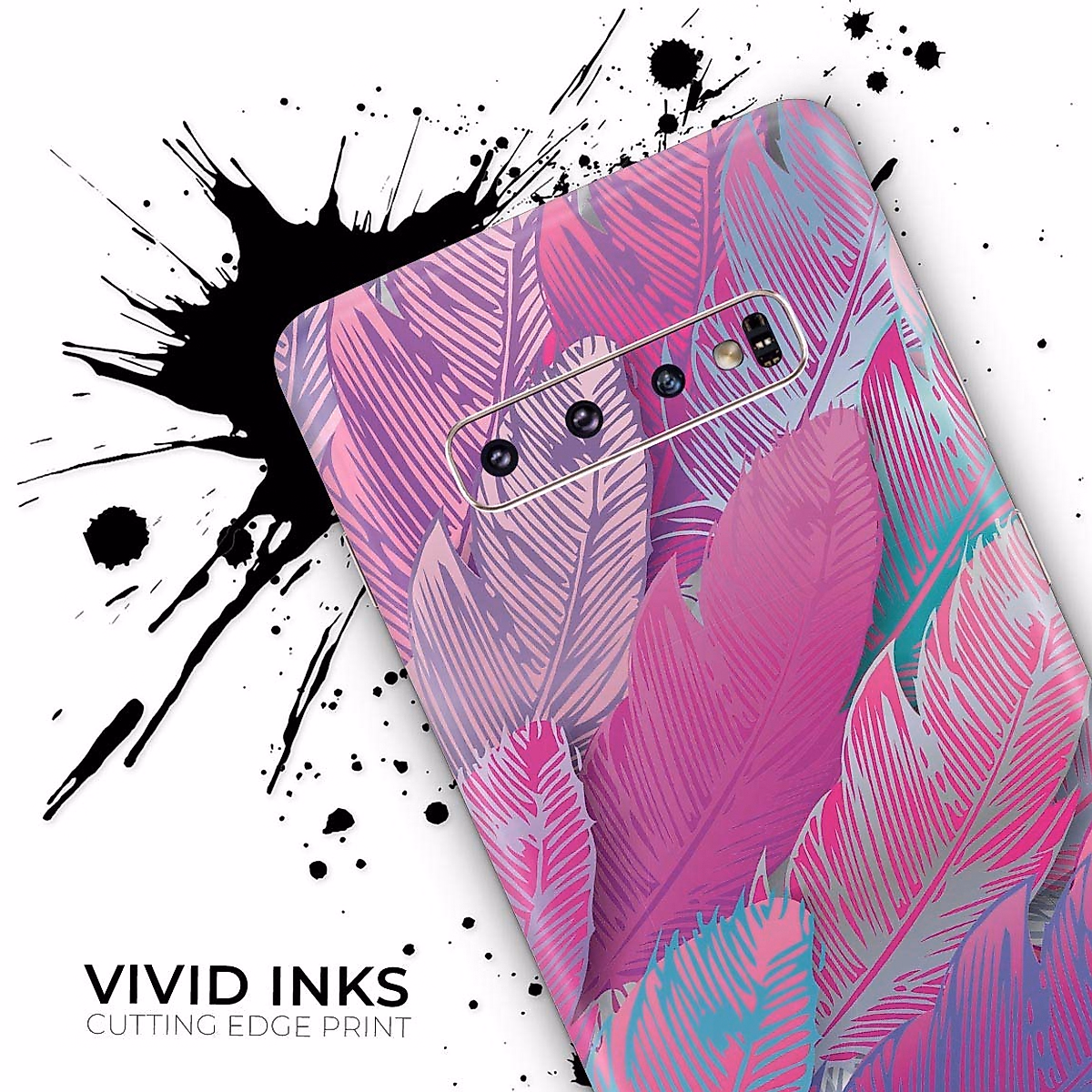 DesignSkinz Spectral Vector Feathers Protective Vinyl Decal Wrap Skin Cover Compatible with The Samsung Galaxy S20 (Screen Trim & Back Glass Skin)