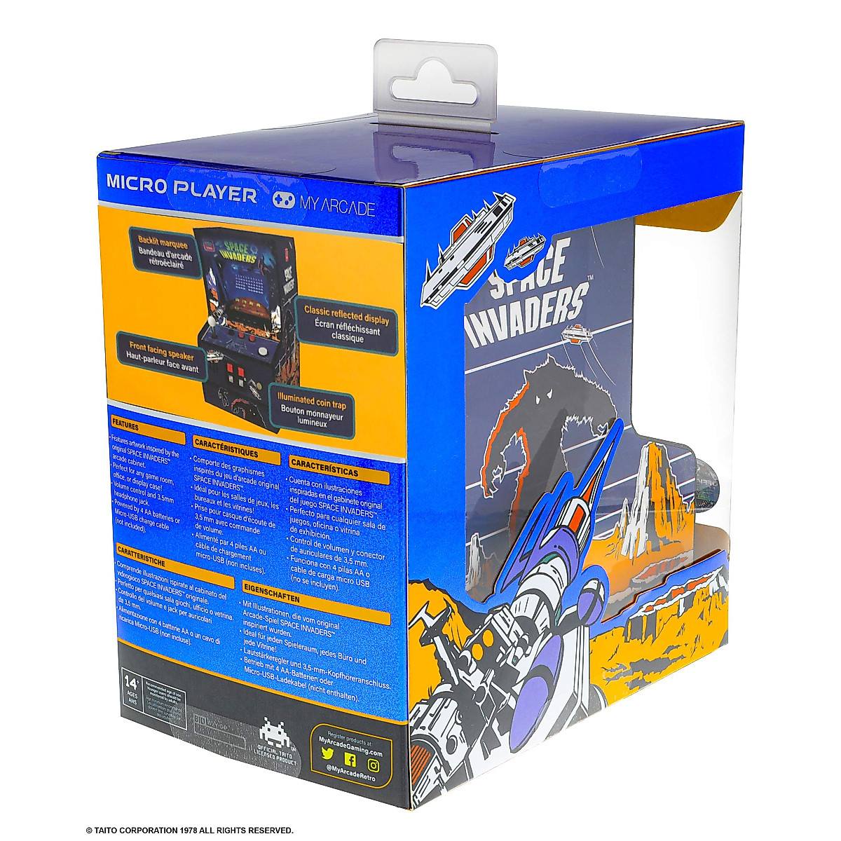 My Arcade Space Invaders Micro Player: Mini Arcade Machine Video Game, Fully Playable, 6.75" Collectible Premium Edition