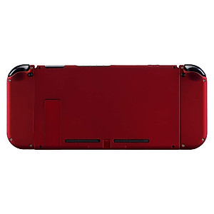 eXtremeRate DIY Replacement Shell Buttons for Nintendo Switch, Soft Touch Back Plate for Switch Console, Custom Housing Case with Full Set Buttons for Joycon Handheld Controller - Scarlet Red