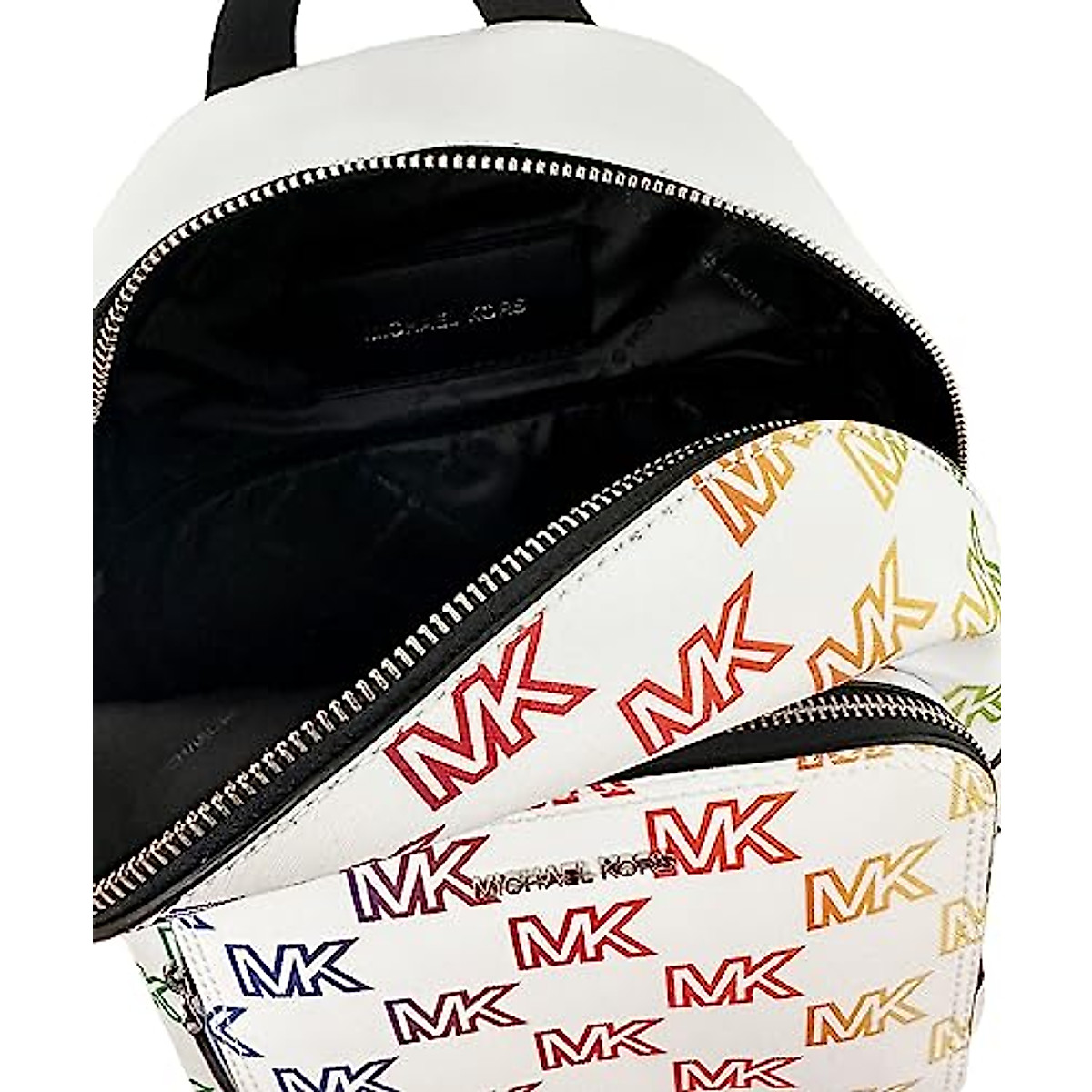 Michael Kors Adult's Unisex Cooper Commuter Medium Sling Bag Single Strap Backpack MK Rainbow Optic White