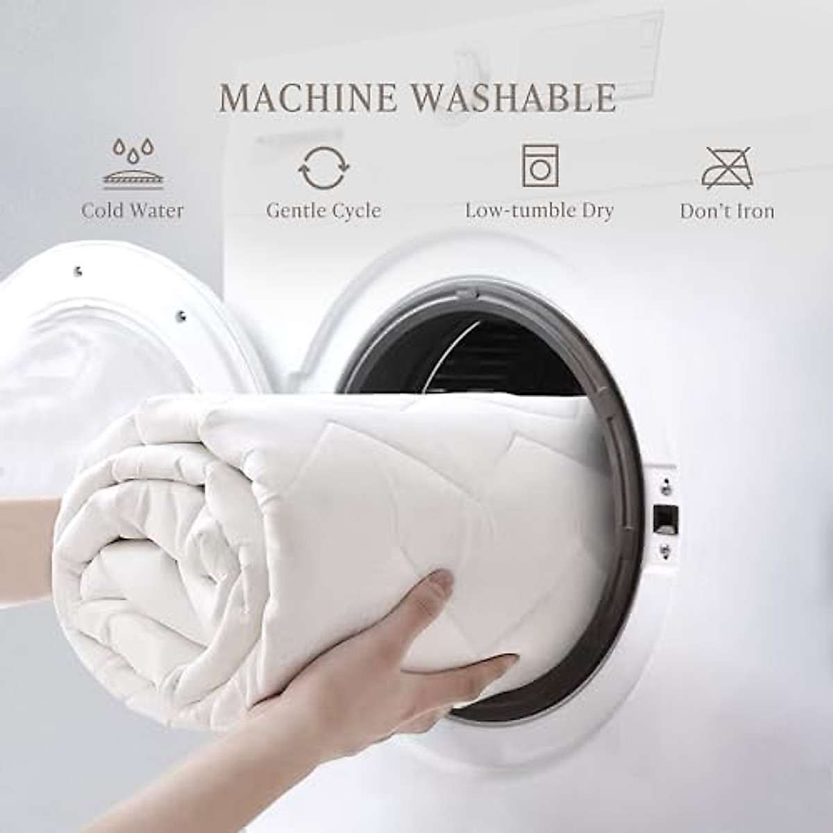 Kathy Ireland Mattress Topper Twin - Quilted Mattress Pad Cover Stretches up to 18" Deep Pocket Down Alternative Filled Mattress Protector White