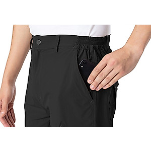 Rdruko Men's Hiking Cargo Shorts Quick Dry Lightweight Outdoor Work Casual Travel Summer Shorts with 6 Zipper Pockets(Black, US 36)