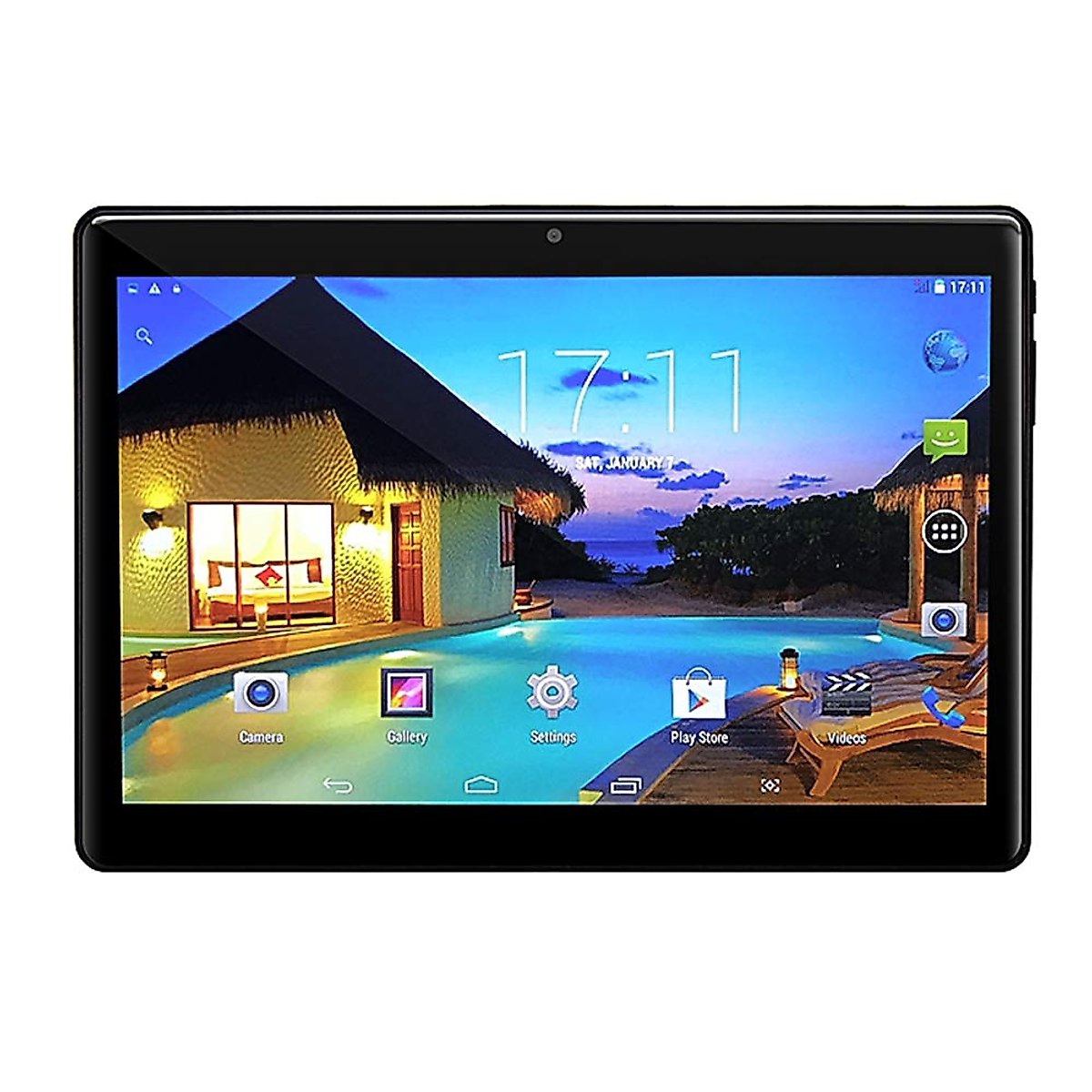 Tablet 10 Inch 2.5D Tempered Glass HD Display Dual SIM Card Slot Tablet ,Android 6.0,Quad Core Processor with Dual Camera /WiFi/Bluetooth/GPS (Black)