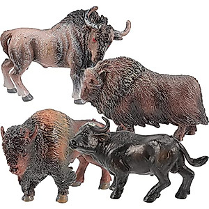 LUOZZY 4 Pcs Miniature Cow Decor Bonsai Cow Modelss Tabletop Mini Cow Figurines (B)