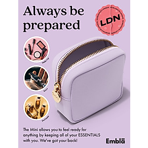 Embla Makeup Bag Travel Cosmetic Bag, Toiletry Bag, Cute Makeup Organizer, Nylon Zipper Pouch Purse Storage Bag Cosmetics Organizer, Cute Womens Make Up Bag Tote, Mini Small Large Makeup Bags, Lilac