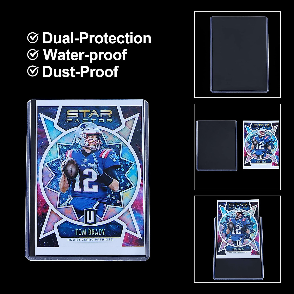 80 PCS Top Load Trading Card Holders - 3 x 4 Inch Hard Sleeves 35 PT Top Loaders for 35 PT Gaming Card Pokemon Card Basketball Football Sports Cards MTG Yugioh OS0980