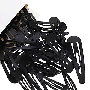 40 Pieces 2 Inch Black Metal Snap Hair Clips Non-slip Hair Barrettes Hair for Girls, Women, Kids Teens or Toddlers