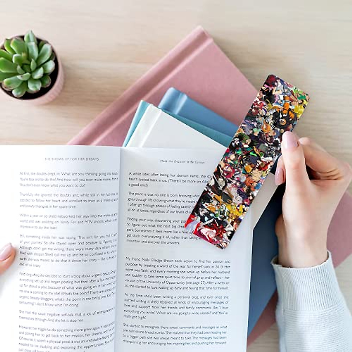 Bookmarks Metal Ruler Bookography Collage Measure Tassels Bookworm for Reading Markers Bookmark Christmas Ornament Book Gift Bibliophile