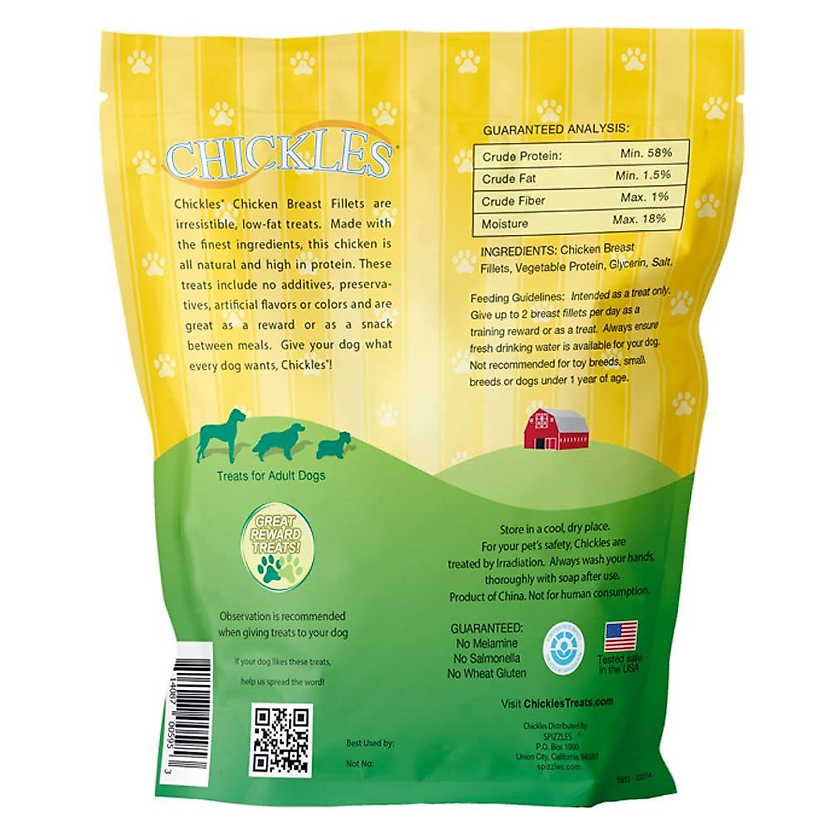 Pet Health Solutions Chickles Chicken Breast Fillets for Dogs - Tested Safe, Low Fat Chicken Dog Treats Natural - 100% Natural Chicken High Protein No Preservatives Propylene Glycol Free (1 LB)