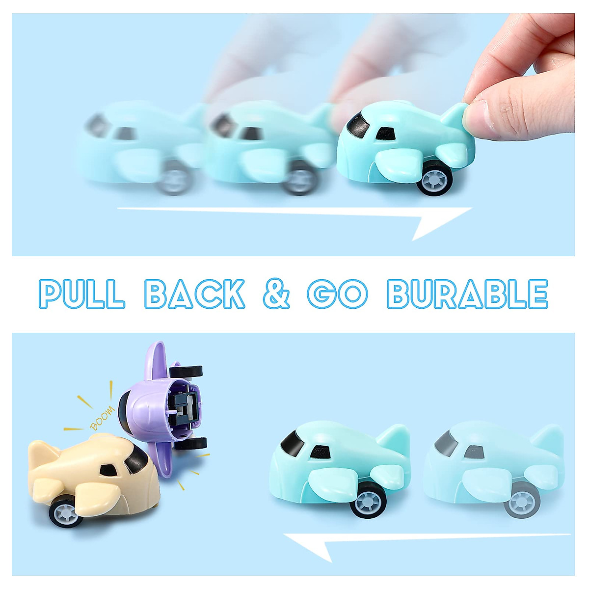 50 Pcs Small Plane Toys Mini Airplanes Treasure Box Toys for Classroom Pull Back Airplane Party Favors Fighter Jet Toy Helicopter Toys Plane Playset Figures for Birthday Day Gifts Goodie Bags Fillers