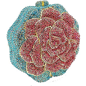 Women's Evening Handbags Evening Clutch Evening Clutch Fashion Rhinestone Clutch Ladies Wedding Party Cocktail Tote Bag (Color : Blue White)