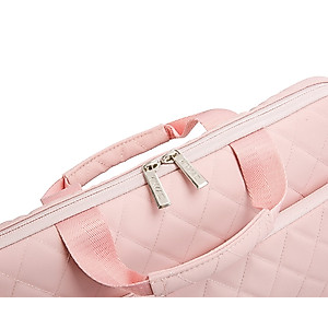 Kinmac 360 Degree Laptop Bag Full Cushioned Laptop Shoulder Bag For MacBook Air Pro 13 inch MacBook 14 inch and 13 inch-14 inch Laptop (Pink)