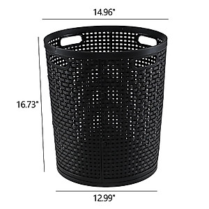 Rinboat 40 L Plastic Baskets for Storage, Round Plastic Laundry Hampers, 2 Packs