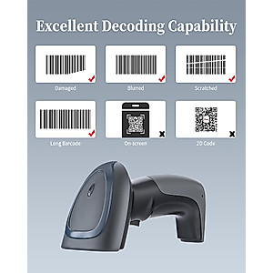 Perfiware HS1000 Barcode Scanner for Cash Register with 𝐒𝐞𝐫𝐢𝐚𝐥 𝐂𝐨𝐧𝐧𝐞𝐜𝐭𝐢𝐨𝐧, DC 2.1 or USB Cable for Power Supply,Serial Port for Data Transmission,𝐒𝐞𝐫𝐢𝐚𝐥 Barcode Scanner