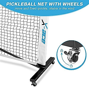 X-ACE Pickleball Net Set with Wheels for Home22FT Regulation Size Portable Pickleball Net for Driveway,Steady Matte Steel Frame (Net with Wheels)