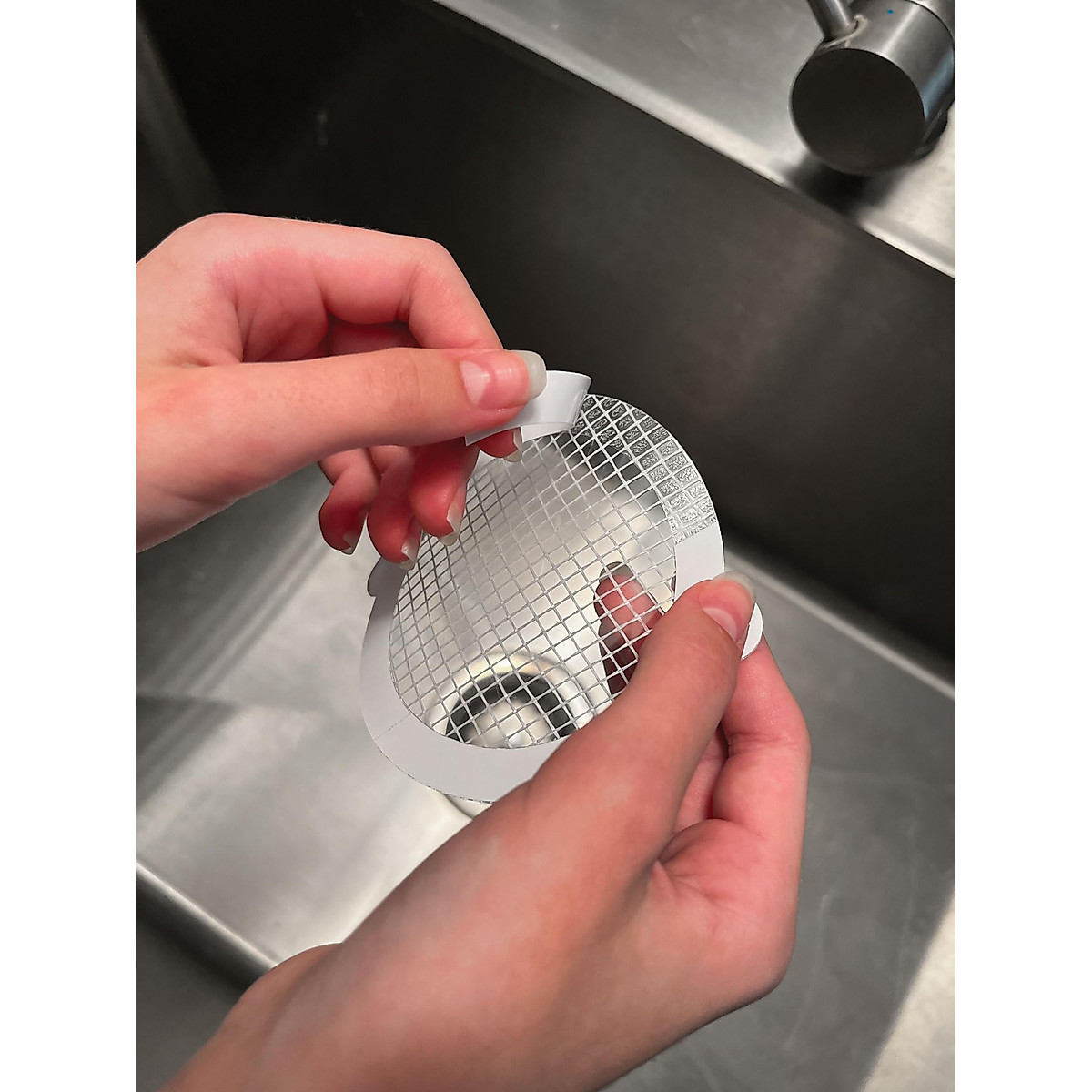 12 Pack Disposable Drain Hair Catcher Screens - Hair Catcher Shower Drain Screens Prevent Clogs in Bathroom Shower Stalls, Bathtub Drains, Kitchen Sinks. Hair Drain Catcher. Hair Traps Ea 3.62"x3.62"