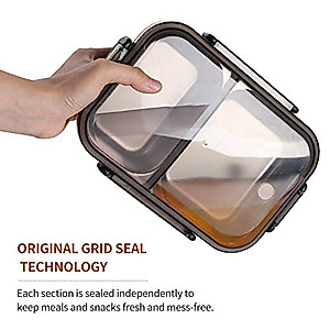 WORTHBUY Stainless Steel Lunch Container, 2 Section Design, Keep Foods Separated, Metal Bento Box with Insulated Lunch Bag Portable Utensil, Kids/Women/Adults, BPA-Free(2nd Generation,Blue)