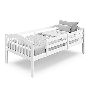 Storkcraft Long Horn Twin-Over-Twin Bunk Bed (White) - GREENGUARD Gold Certified, Converts to 2 individual twin beds