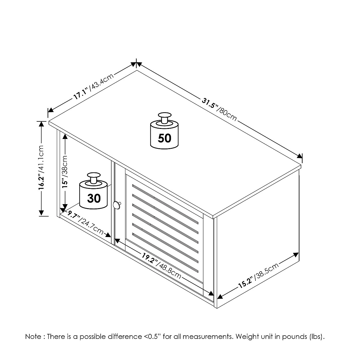 Furinno Peli Farmhouse Hidden Cat Litter Box with Divider, Ebony