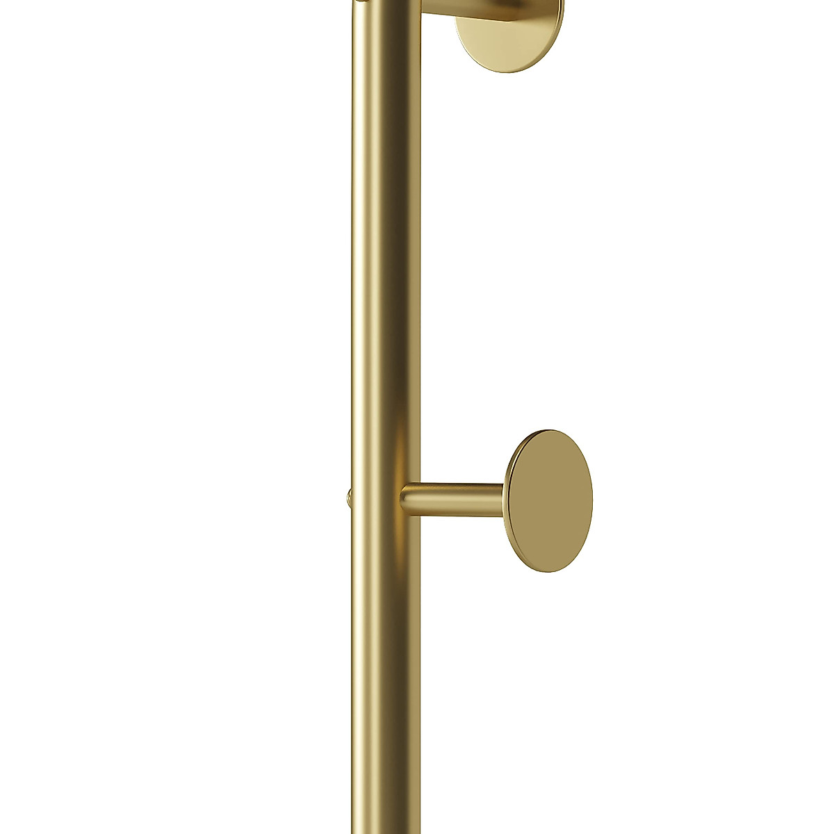 HOMEFORT Metal Coat Rack, Modern Coat Tree with 3 Hooks, L Shaped Coat Hanger Stand, Freestanding Coat Rack for Entryway and Corner, Gold