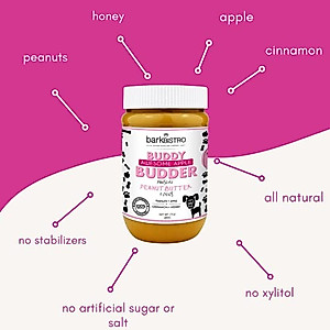 Bark Bistro Company, Awesome Apple, 100% Natural Dog Peanut Butter, Healthy Peanut Butter Dog Treats, Stuff in Toy, Pill Pocket for Dogs, Made in USA, (17oz Jars)