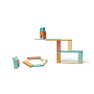 24 Piece Tegu Magnetic Wooden Block Set, Sunset, 1-99 years old