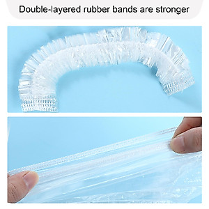 100pcs Plastic Bowl Covers Elastic Reusable, Bowl Covers for Bread Proofing, Sourdough Bread Baking Supplies, Plastic Covers for Bowls, Plastic Wrap, Bowl Covers, Food covers, BPA Free, Food Grade