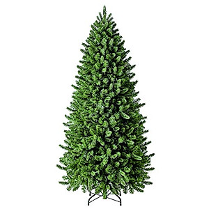 Evergreen Classics 6.5 ft Pre-Lit Vermont Spruce Quick Set Artificial Christmas Tree, Remote-Controlled Color-Changing LED Lights