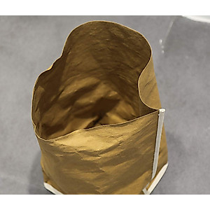 AKOAK 1 Pack Washable Kraft Paper Bag, Multifunctional Home Wear-resistant Storage Bag, Shopping Bag, Plant Flower Pot, Reusable Eco-friendly Food Bag (khaki)