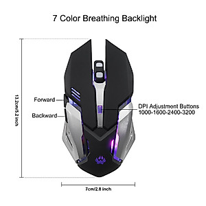 PAWHITS RGB Backlit Gaming Keyboard and Mouse Combo USB Wired Membrane Keyboard Slight Flaw