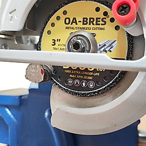 3Pack Diamond Cut Off Wheels, 3 Inch(75MM) Metal Cutting Wheel with 3/8 Inch(9.5MM) Arbor, Diamond Disc with 5000+ Cuts on Rebar, Steel, Iron and INOX