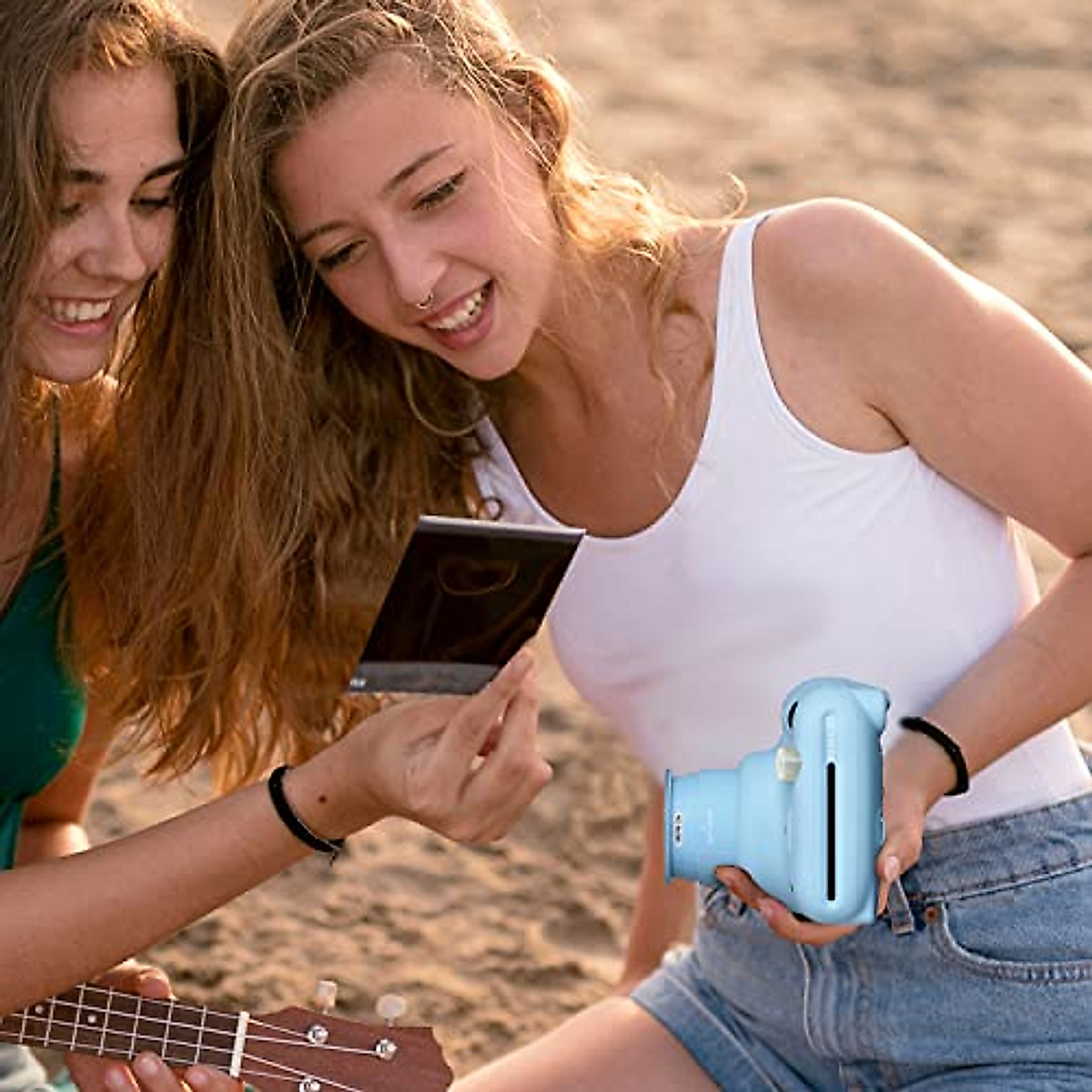 Fujifilm Instax Mini 11 Camera with Fujifilm Instant Mini Film (60 Sheets) Bundle with Deals Number One Accessories Including Carrying Case, Selfie Lens, Photo Album, Stickers (Sky Blue)