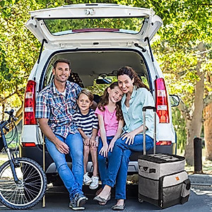 Cooler with Wheels 35 Can Collapsible Rolling Cooler Soft Insulated Roller Cooler Portable Leak Proof Cooler Bag with Wheels and Handle for Camping Hiking BBQ Summer Beach Travel Outdoor Activities