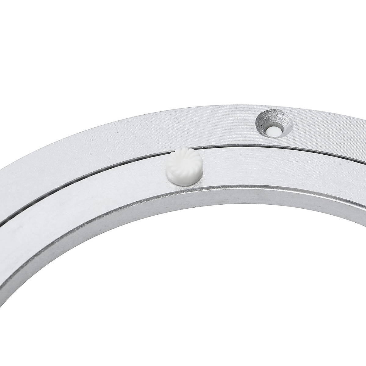 Geesatis Table Turntable Accessories 1 PCS Metal Lazy Susan Hardware Rotating Turntable Bearing Round Swivel Plate, Smooth Swivel Plate for Kitchen Base Turn Dining Table, Heavy Loads, Silver, 8 inch
