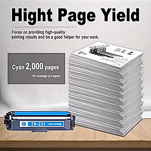 Feromyink Compatible TN221 TN-221 Toner Cartridge Replacement for Brother HL-3140CW 3150CDN 3170CDW MFC-9130CW 9340CDW DCP-9015CDW 9020CDN Printer (Cyan,1-Pack)