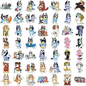 100 Cartoon Stickers Colorful Aesthetic VSCO Vinyl/PVC Waterproof Decals for Water Bottle, Phone, Case, Laptop, Skateboard, Gift for Kids, Teens, Boys and Girls (Blue 100)