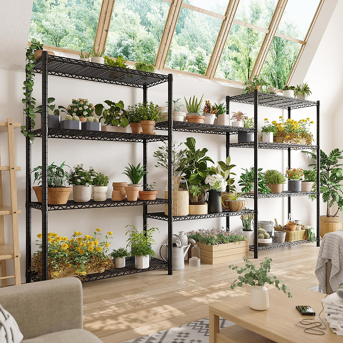 REIBII 5-Shelf Wire Shelving,Storage Shelves Metal Shelves for Storage,71’’H Adjustable Garage Shelving Heavy Duty Storage Rack Pantry Shelf Kitchen Shelving,71’’H X35.4’’W X13.7’’D