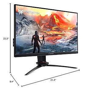 Acer Predator XB253Q Gxbmiiprzx 24.5" FHD (1920 x 1080) IPS NVIDIA G-SYNC Compatible Gaming Monitor, VESA Certified DisplayHDR400, Up to 0.5ms (G to G), 240Hz, 99% sRGB (1 x Display Port & 2 x HDMI)