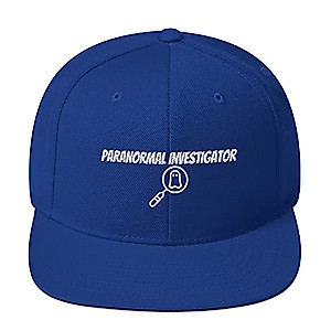 Paranormal Investigator Hat | Ghost Hunting Gear - - Classic Snapback - Fun Design Royal Blue
