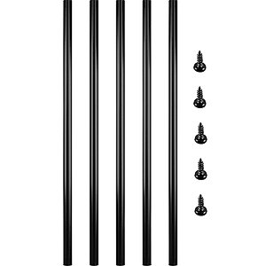 VEVOR Deck Balusters, 26"x0.75" Metal Deck Spindles, 101 Pack Staircase Baluster with Screws, Aluminum Alloy Deck Railing for Wood and Composite Deck, Circle Baluster for Outdoor Stair Deck Porch