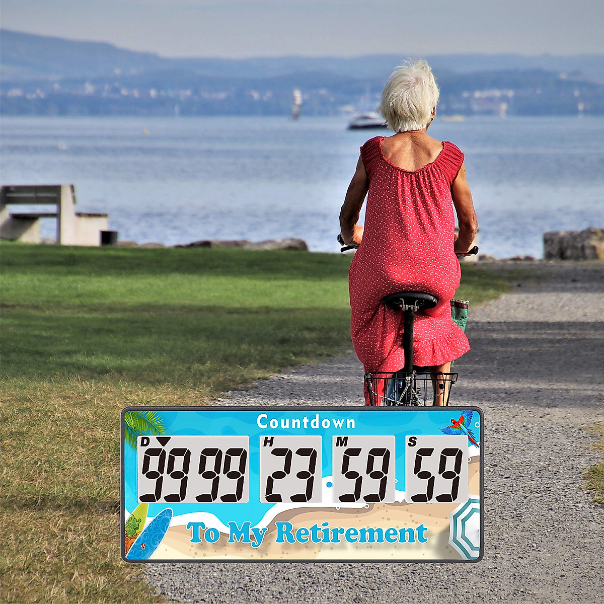 HonorMeet Digital 9999 Days Retirement Countdown Clock,Days Countdown Timer,Backlight Display,12 & 24 Hours Daily Calendar for Retirement Vocation Anniversary Graduation Special Days. (Blue)