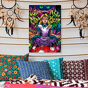 Trippy Tapestry for Bedroom Wall Decor - Alice in Wonderland Tapestry Picture Canvas Art Posters for Room Modern Wall Art Print - 15.7 x 23.6 IN (40x60cm) Bedroom Decor Posters Trippy Wall Decoration