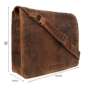 ANTONIO VALERIA Albert Brown Premium Leather Messenger Bag for Men